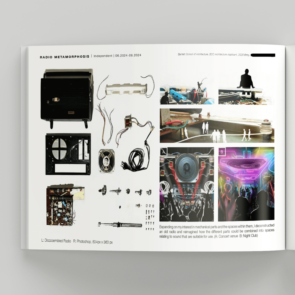 Six pages from an accepted portfolio to the Bartlett School of ...